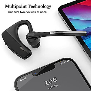 Conambo Bluetooth Headset 5.1, aptX HD 16 Hrs Talktime Bluetooth Earpiece with Microphone Noise Cancelling Wireless Headphones for Cell Phones Business Trucker Office