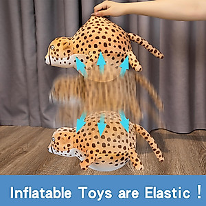 AmyToo 15”Cheetah Stuffed Animal Fat Obesity Ball Plush Toys Animated Stuffed Plushies Birthday Gifts for Kids Boys Girls