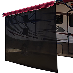 ShadePro - Vista Shade - RV Awning Shade Screen - Zipper Sun Screen Installs in Seconds - Solar Mesh Blocks 87% of Sunlight - The Original Camper Sunscreen Shade for Awnings - 17' x 8' - Black