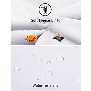 BALEAF Women's Fleece Running Jacket Water Resistant Full Zip Winter Cold Weather Gear Thermal Cycling Workout Jackets White L