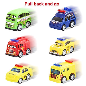 JOYIN 24 Pcs Mini Pull Back City Cars Prefilled Easter Eggs with Vehicle Toys for Kids Boys Eggs Hunt, Easter Basket Stuffers/Fillers, Party Favors, Classroom Prize Supplies