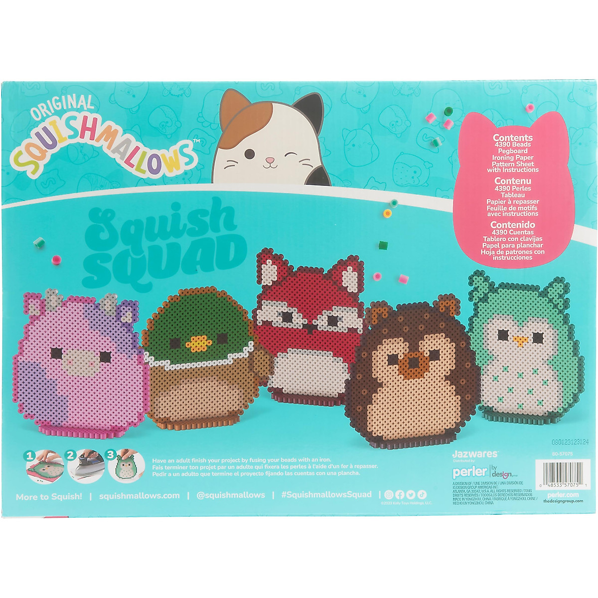 Perler Squishmallows Fused Bead Activity Kit with 5 Unique Patterns, Finished Project Sizes Vary, Multicolor 4393 Pieces