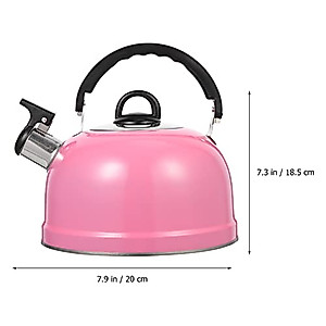 Whistling Stovetop Tea Kettle Stainless Steel Teapot Hot Water Fast to Boil Water Kettle Pot with Cool Touch Ergonomic Handle Loud Whistle for Tea Coffee Milk Etc Gas Electric Applicable (pink)