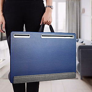 Extra Large Lap Laptop Desk - Full PU Material Mouse Pad Gaming Tray - Portable LapDesk with Phone Holder & Wrist Rest for Notebook, MacBook, Tablet, Bed, Sofa(Blue, Fit Up 17.3-in Laptops)