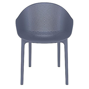 Compamia Sky Patio Dining Arm Chair in Dark Gray (Set of 2)