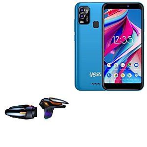BoxWave Gaming Gear Compatible With Yezz Max 2 Plus - Touchscreen QuickTrigger Auto, Trigger Buttons Autofire Gaming Mobile FPS - Jet Black