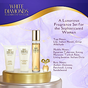 Elizabeth Taylor White Diamonds Perfume for Women EDT 4 Piece Gift Set 1.7 Ounce