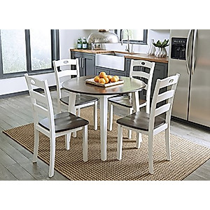 Signature Design by Ashley Woodanville Cottage Ladderback Dining Chair, 2 Count, Cream & Brown