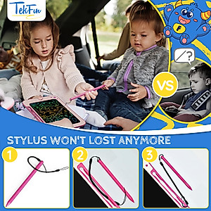 TEKFUN Toddler Kids Toys Gifts - 8.5 Inch LCD Writing Tablet Kids Doodle Board with Stickers Colorful Drawing Tablet, Kids Birthday Gifts Toys for 3 4 5 6 7 Years Old Girls (Pink)