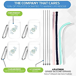 American made 4 Pack Silicone Straws (white)