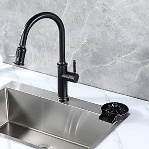 2023 Newest Metal Glass Rinser for Kitchen Sink - 360° Rotary Cup Washer, Faucet Cup Rinser Cleaner Kitchen Sink Bottle Washer for Bar, Oil Rubbed Bronze