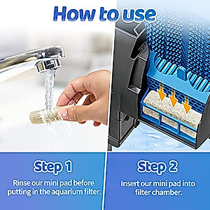 HiTauing 12 Count Ammonia Reducer Filter Pads for aqueon，Fish Tank Filter Pads for QuietFlow LED PRO Model 10