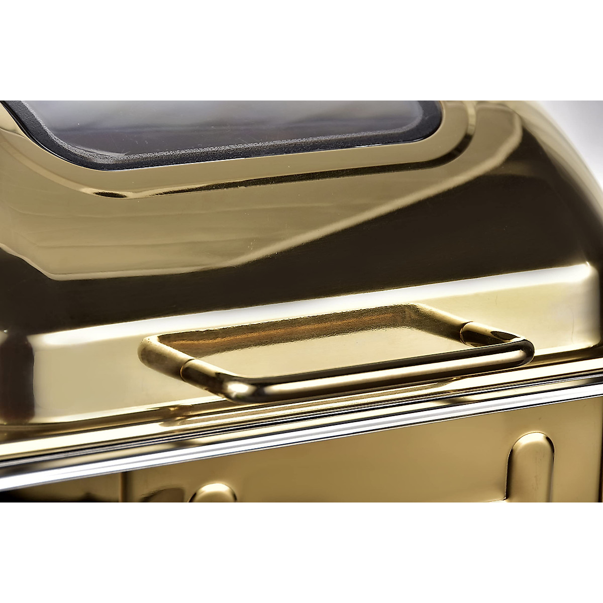 HONHPD Golden Chafing Dish Buffet Set 6.8 Qt Stainless Steel Complete Chafer Set Catering Warmer Set with Water Pan, Fuel Holder for Parties, Dinners, Catering, Buffet and Weddings