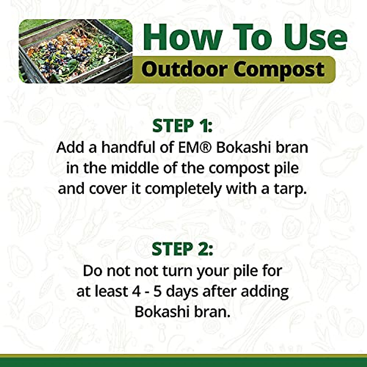 TeraGanix EM Premium Bokashi Bran, Compost Accelerator, Rice Bran Mix, Odor Eliminator, Formulated by Dr. Higa (Bokashi Inventor), Bokashi Compost Starter for Kitchen Compost Bin & Soil (2 Lb)