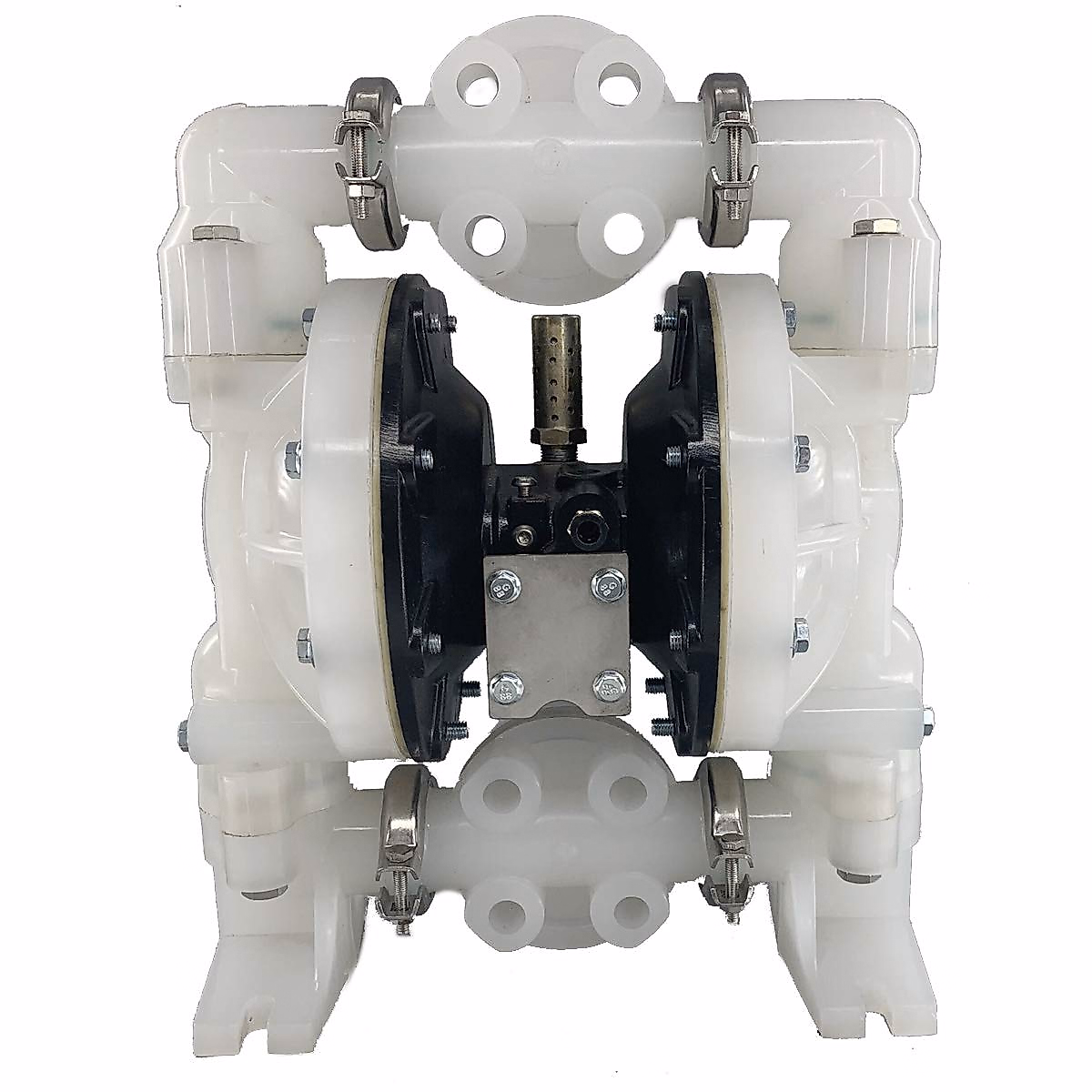 HOTSTORE Double Diaphragm Pump, Air-Operated Double Diaphragm Transfer Pump Polypropylene 72GPM,125 PSI, 1" Inlet &Outlet, 1/2" Air Inlet for Chemical Industrial Use (QB-25PP)