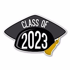 2023 Black Grad Cap Magnet in Black by Magnet America is 6.312" x 6" Made for Vehicles and Refrigerators