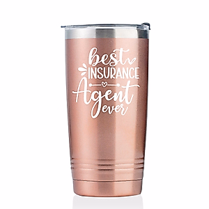Onebttl Insurance Gifts for Women, Best Insurance Agent Ever, Stainless Steel Tumbler 20oz, Birthday Chiristmas Gifts for Women, Coworker, Boss