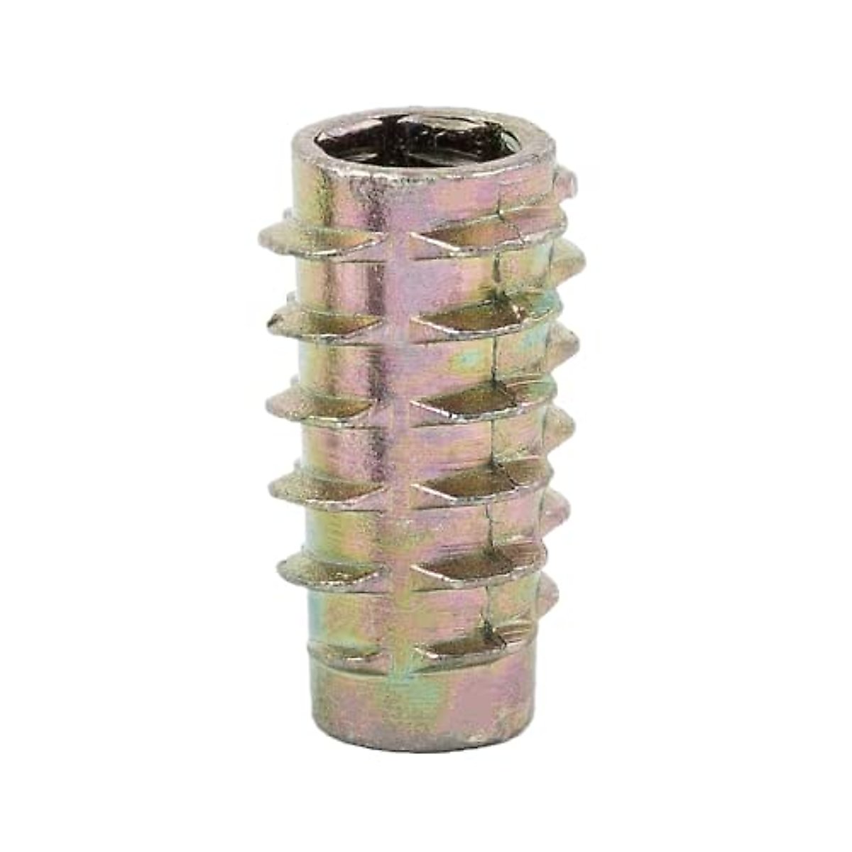 E-Z LOK Knife Threaded Insert for Soft Wood, Zinc Hex-Flush Thread Inserts 1/4-20 Internal Threads, 0.789" Length Pack of 50