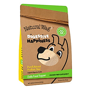 Natural Wag Digestive Happiness for Digestion & General Health Supplement for Dogs - Psyllium Husk Fiber - Relieve Digestive Conditions, Optimize Stool, and Improve Health