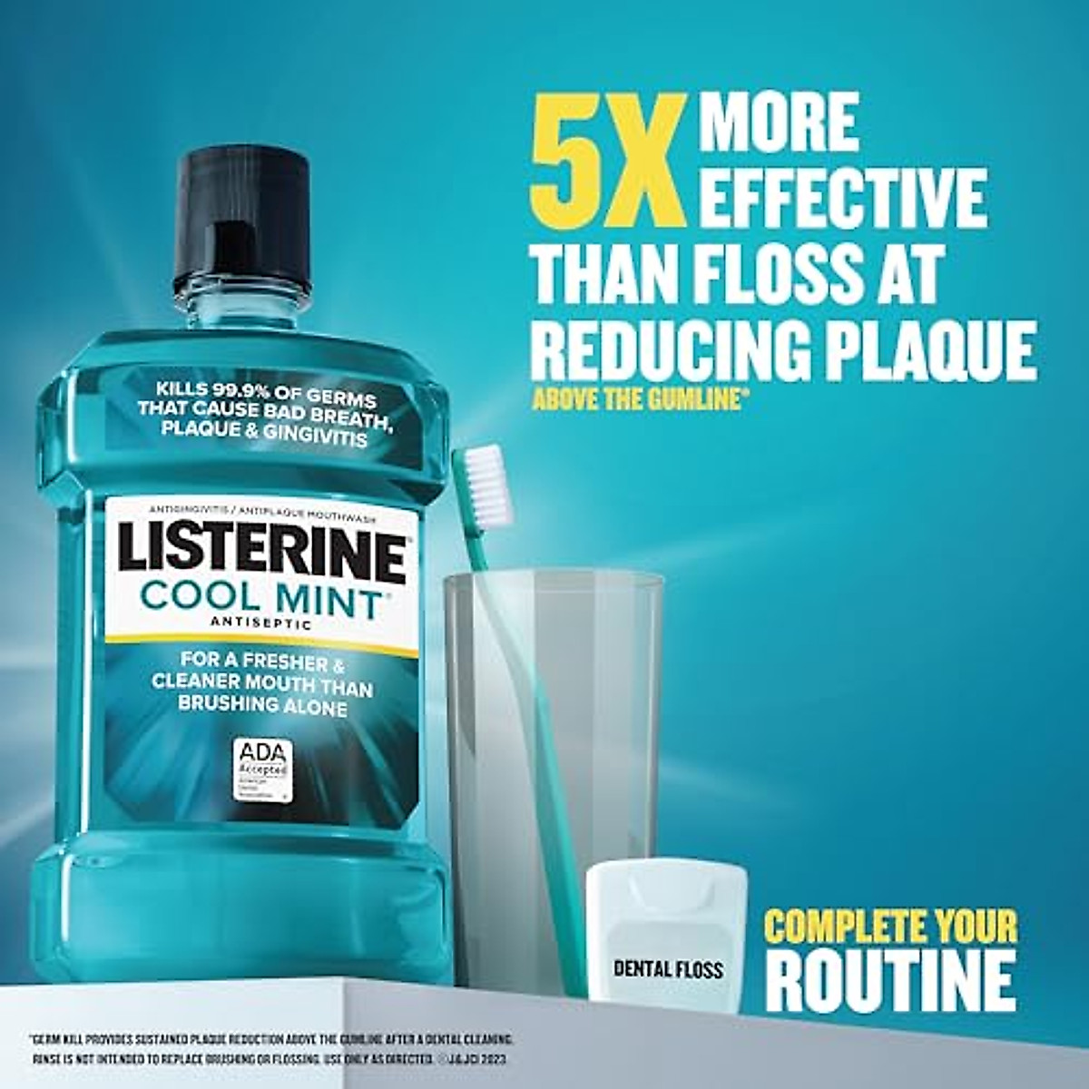 Listerine Antiseptic Mouthwash, Cool Mint, 1.5 L