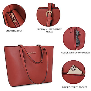 2pcs Tote Handbag Purse Set for Women Large Fashion Satchel Shoulder Laptop Bag MWC2-H030RD