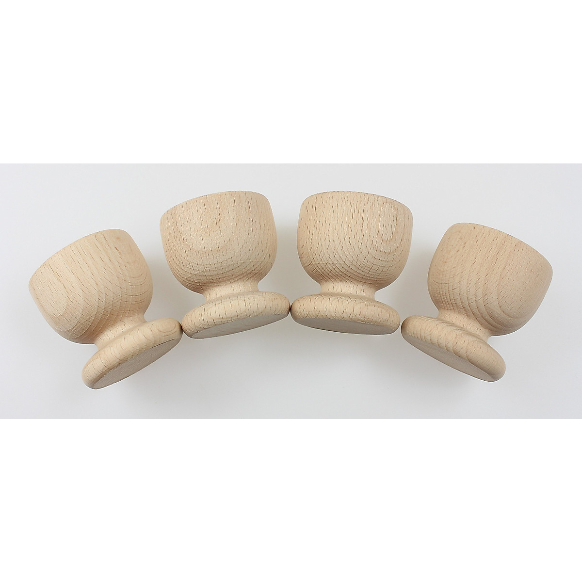 efo Wooden Egg Cups - Boiled Egg Holder - Easter Decor - Arts and Crafts DIY Unfinished Wood - Easter Gift - Egg Cup Set of 4