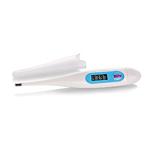 Nuby Digital Thermometer - Accurate Oral, Underarm & Rectal Use Thermometer with Hygienic Cover