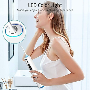 GIENEX Water Flosser Cordless Teeth Cleaner Dental Oral Irrigator Power Dental Flossers IPX7 Waterproof Teeth Cleaner with 4 Cleaning Modes Detachable Water Tank for Home Travel (Color : Black)