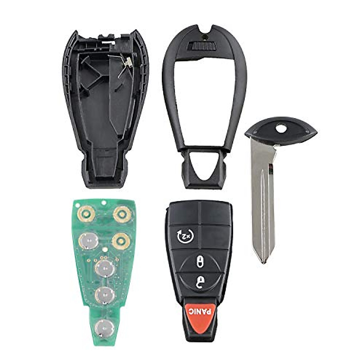 GQ4-53T 4 Buttons Keyless Entry Fob, 1 PC Programmable Remote Keys, Replace# 56046955,56046955AG, 56046955AA, 56046955AB, Fits for 2013-2018 Dodge Ram 1500 2500 3500