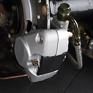 RUTU Rear Foot Disc Hydraulic Brake Master Cylinder Caliper Assembly for 150cc 200cc 250cc Chinese ATV Quad 4 Wheeler Dune Buggy Go Kart - Racing-Grade Pump Body, Double-Layer Brake Fluid Line