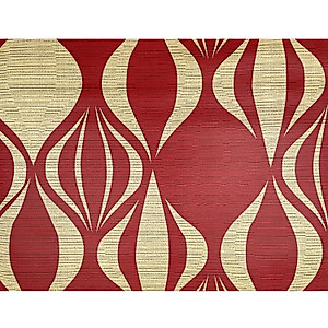 Yifely Red Geometric Design Furniture Paper Self-Adhesive Shelf Liner Dresser Drawer Sticker 17.7 Inch by 9.8 Feet