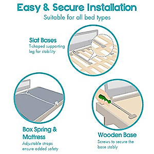 BABY JOY Bed Rails for Toddlers, 69 Inch Extra Long w/Safety Straps, Swing Down Safety Bed Guard for Convertible Crib, Folding Baby Bedrail for Kids Twin Double Full Size Queen & King Mattress (Pink)