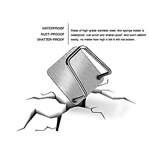 SENLIXIN Sponge Holder Self Adhesive Sponge Holder for Kitchen Sink Caddy Stainless Steel Rust Proof Waterproof Quick Drying (A-Silver)