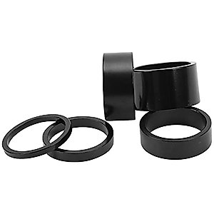 Headset Spacer, Bike Front Stem Fork Washer Stem Spacers Fork Washer Aluminum Alloy Black for Road Bike for Mountain Bike
