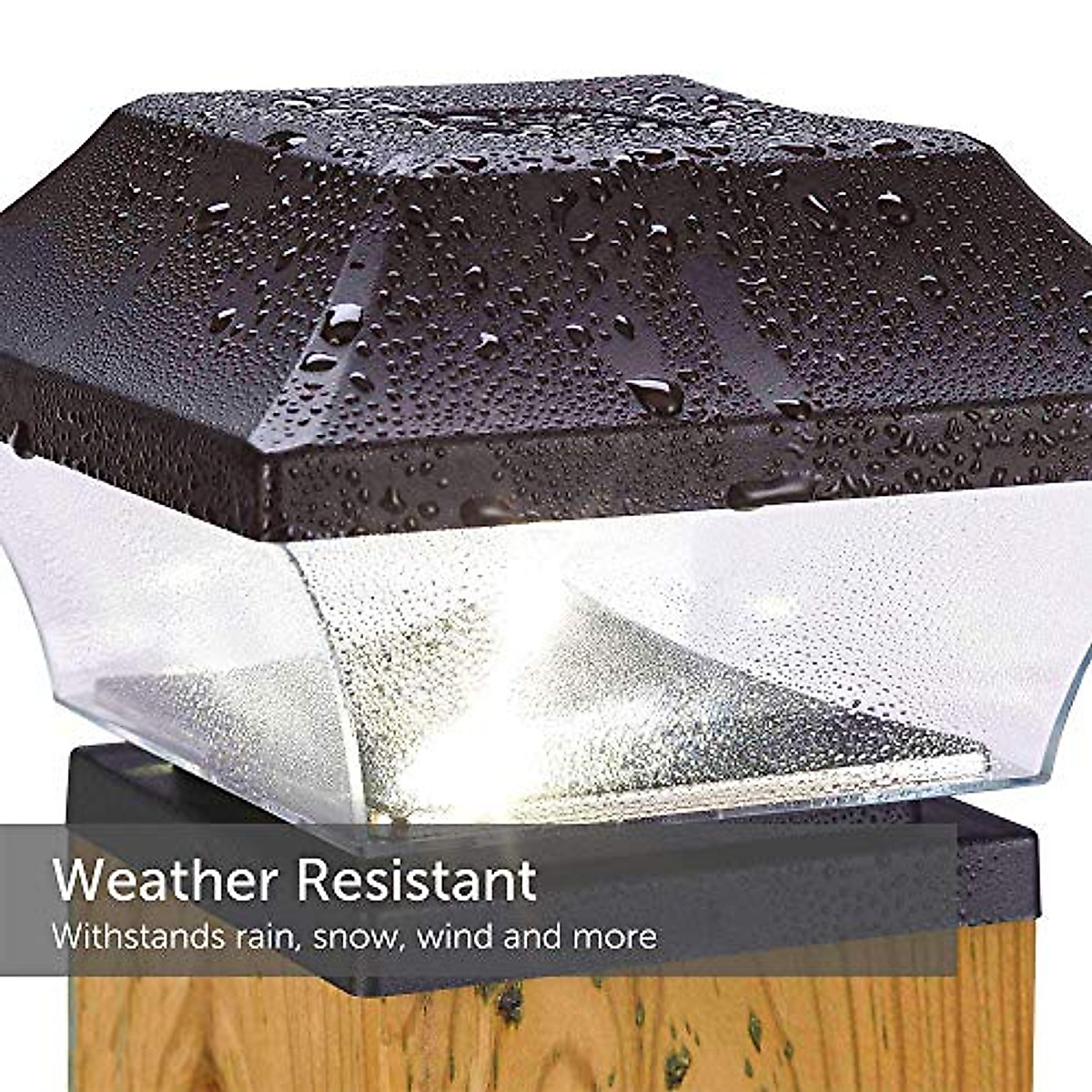 NOMA Solar Post Lights | Waterproof Outdoor Cap Lights for 4 x 4 Wooden, Deck, Patio, Garden, Decor or Fence | Warm White LED Lights, 8-Pack (Black)