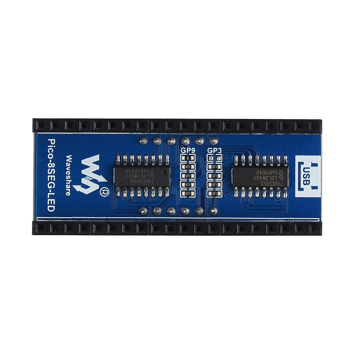waveshare 4-Digit 8-Segment Display Module for Raspberry Pi Pico Embedded 74HC595 Driver SPI-Compatible Comes with Raspberry Pi Pico C/C++ and MicroPython Demo
