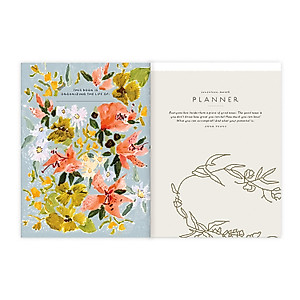 Legacy Vintage Floral Black 8 x 6 Paper 2023-2024 Seedlings Soft Cover On The Go Planner