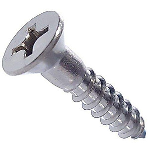Phillips Flat Head Wood Screw 316 Stainless Steel #8 x 1 Qty 50