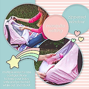 Car Seat Covers for Babies Girls Car Seat Canopy Stroller Cover for Spring Autumn Winter Car Seat Cover Infant Girl Babies Stretchy and Kick Proof with Net Multi Use Soft & Breathable