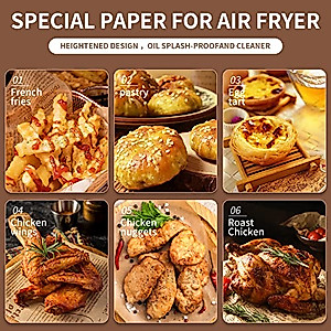 Air Fryer Disposable Paper Liner -150PCS Parchment Paper Baking-Oil-proof Water-Proof,Parchment Paper Liners Air Fryer Rounds-Cooking Baking Paper Air Fryer(150PCS-6.3Inch)