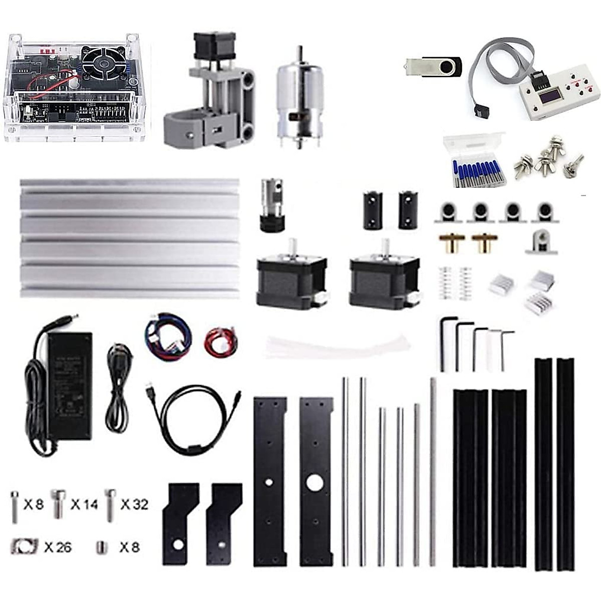 CNCTOPBAOS 1610 PRO CNC Milling Machine,with GRBL Offline Controller,3 Axis Desktop DIY Mini CNC Router Kit Engrave Carving PVC,PCB,Acrylic,Wood Cutting Engraving Machine CNC1610 Pro