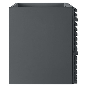 Modway Render 30" Wall-Mount Bathroom Vanity in Gray-Sink Basin Not Included, 30 Inch, Grey