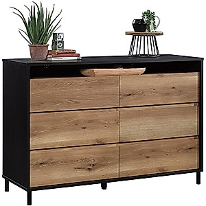 Sauder Acadia Way Modern 6-Drawer Dresser in Raven Oak, Raven Oak Finish