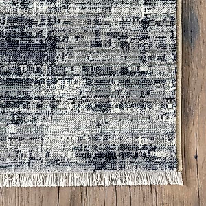 nuLOOM Fringed Performance Indoor Area Rug, Power Loomed, Easy Clean, Durable, Non-Shed, 3' x 5', Vanita Beige