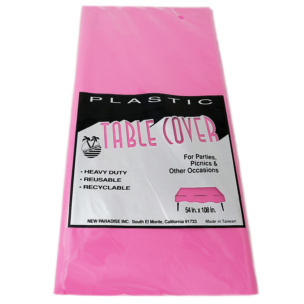 New Paradise Heavy Duty Plastic Disposable & Reusable Table Covers, Rectangular Size 54" x 108" (10 Count) - Llama Fiesta Rainbow Combo