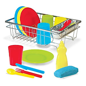 Melissa & Doug Let's Play House Wash and Dry Dish Set (24 pcs)
