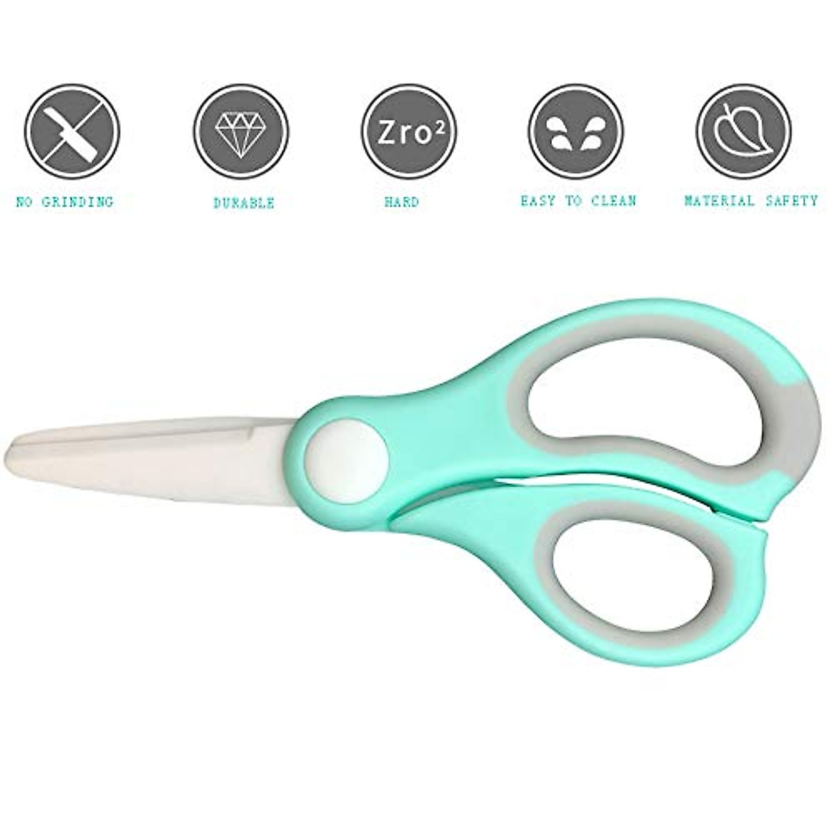 Baby Food Scissors Ceramic，Portable Baby Food Scissors without BPA With Box And Dust Cover (Green)