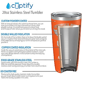 Personalized CNA Certified Nurse Assistant Gift on Orange 20 oz Stainless Steel Tumbler with Lid - Insulated Cup - Travel Mug