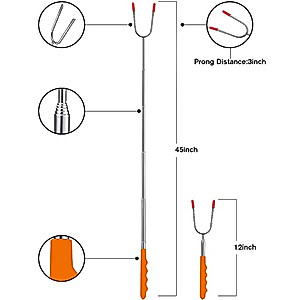 Aoocan Marshmallow Roasting Sticks，(12 Pack) Long 45 Inch Smores Sticks for Fire Pit, Telescoping Rotating Smores Skewers - Hot Dog Roasting Sticks for Campfire, Camping, Bonfire and Grill
