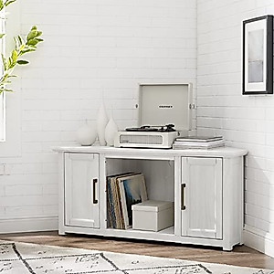 Crosley Furniture Camden TV Stand for 50+ inch TVs, Entertainment Center with Adjustable Storage Shelves, Whitewash